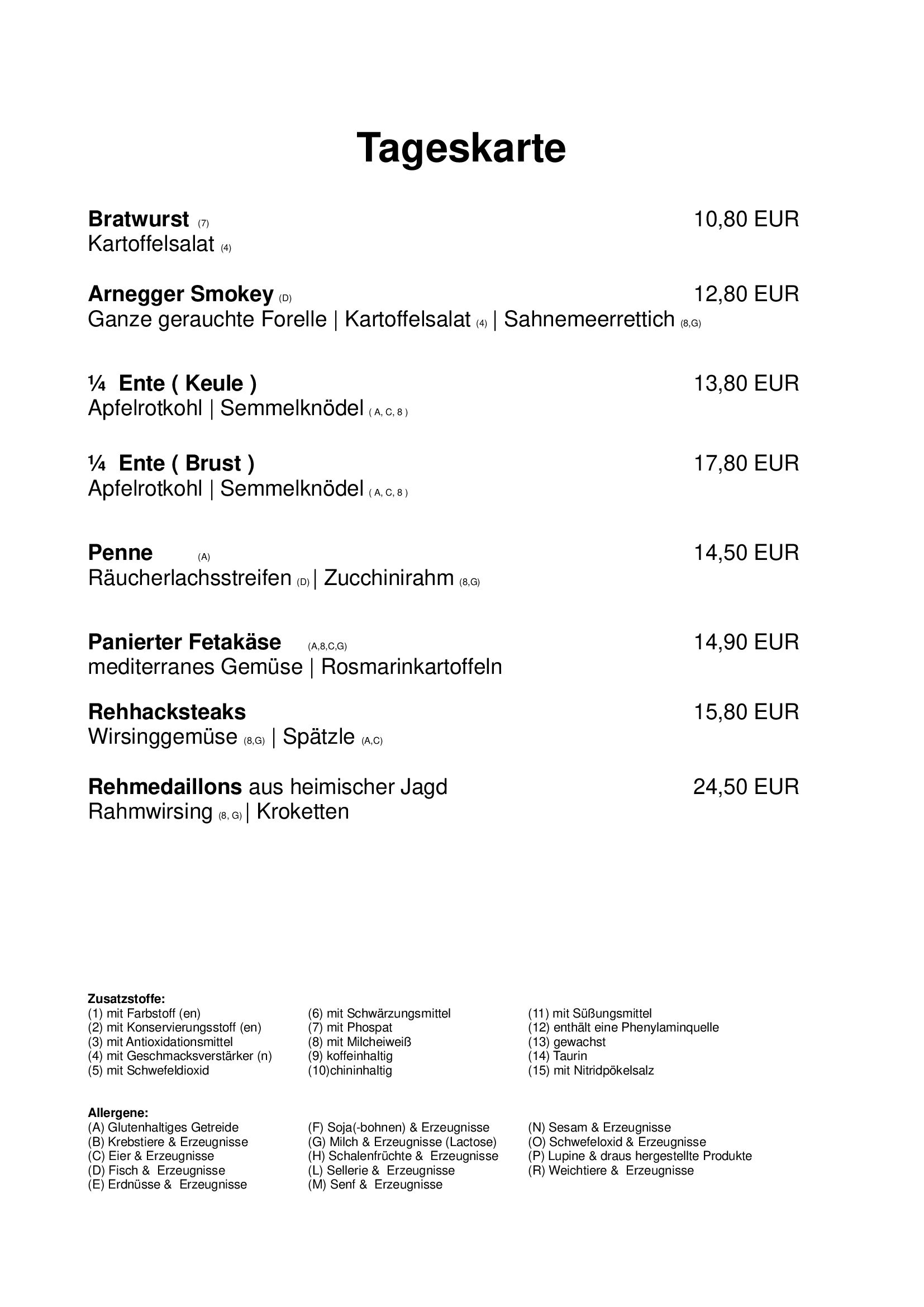 Fischrestaurant und Bar in Ulm | Speisekarte und Getränkekarte